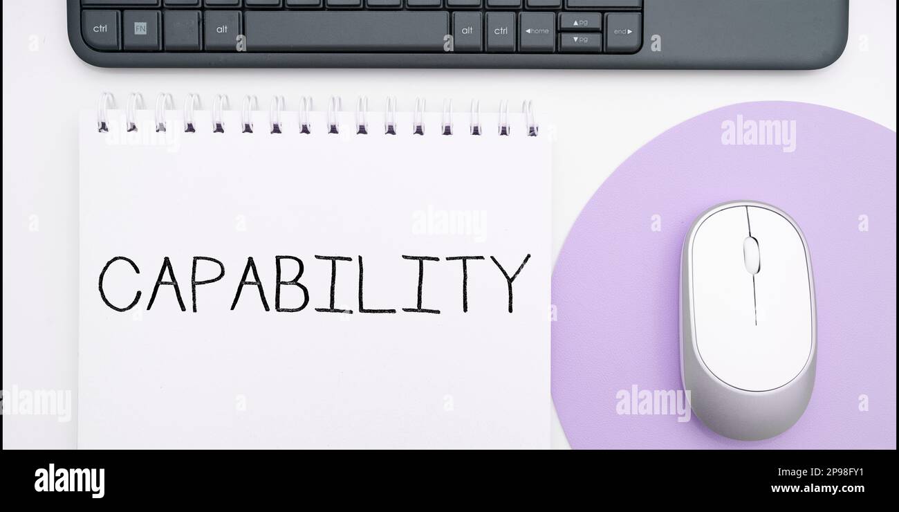 Sign displaying Capability. Business overview the facility or potential ...