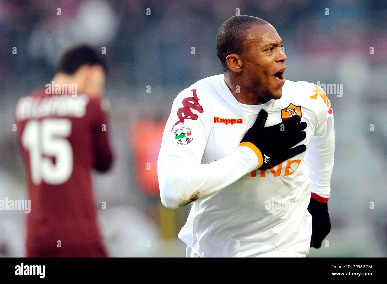 AS Roma's Julio Baptista, of Brazil celebrates after scoring during the ...