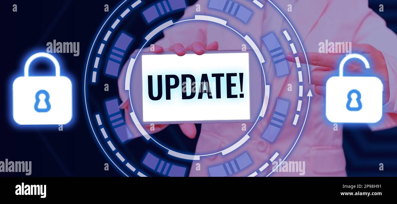 Conceptual caption Update. Business concept Make something more modern Adding new facts Changing ...