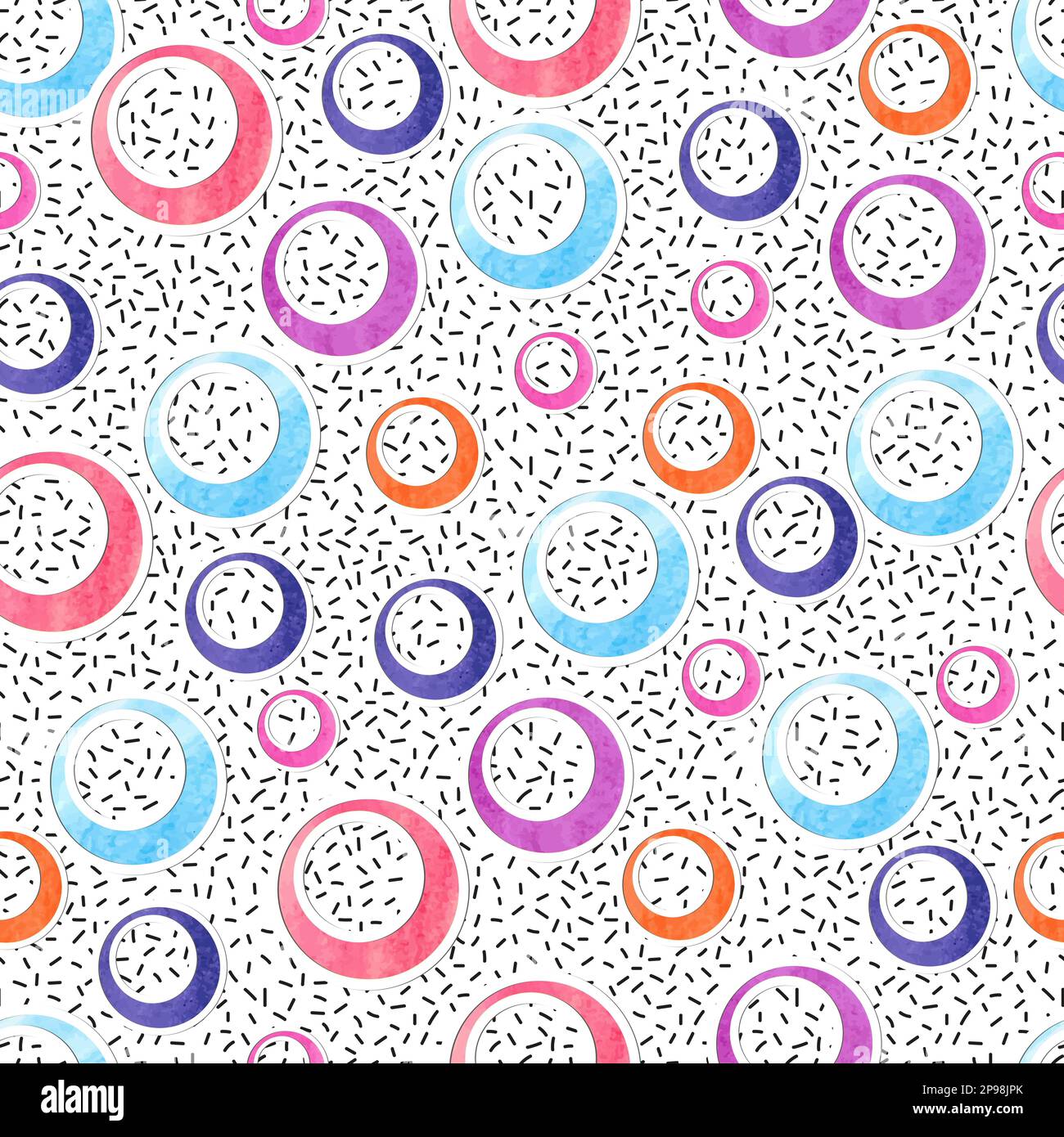 Seamless colorful circles pattern. Vector abstract background with ...