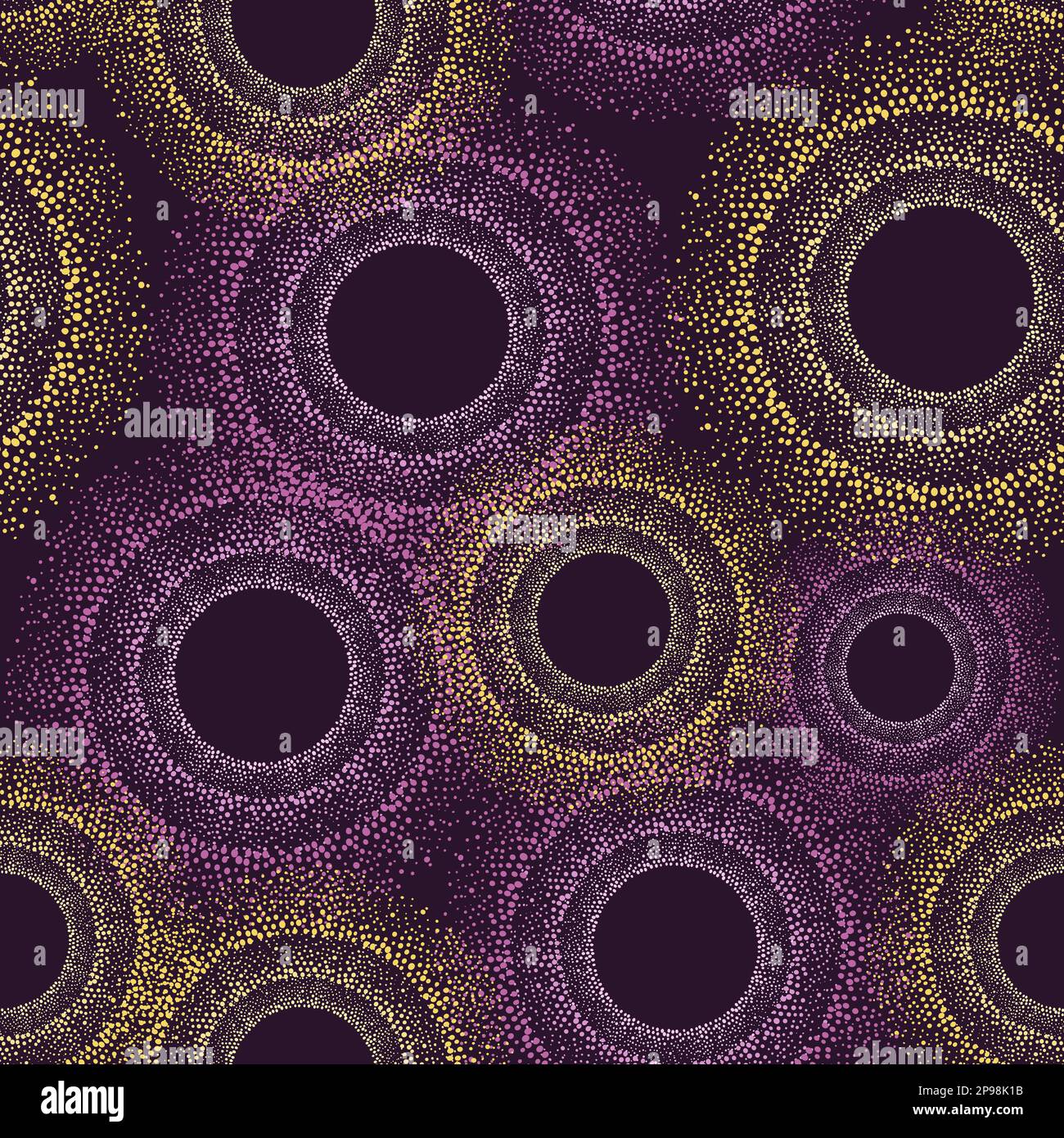 Abstract circles, rings seamless pattern. Luxury dot and spot vector ...