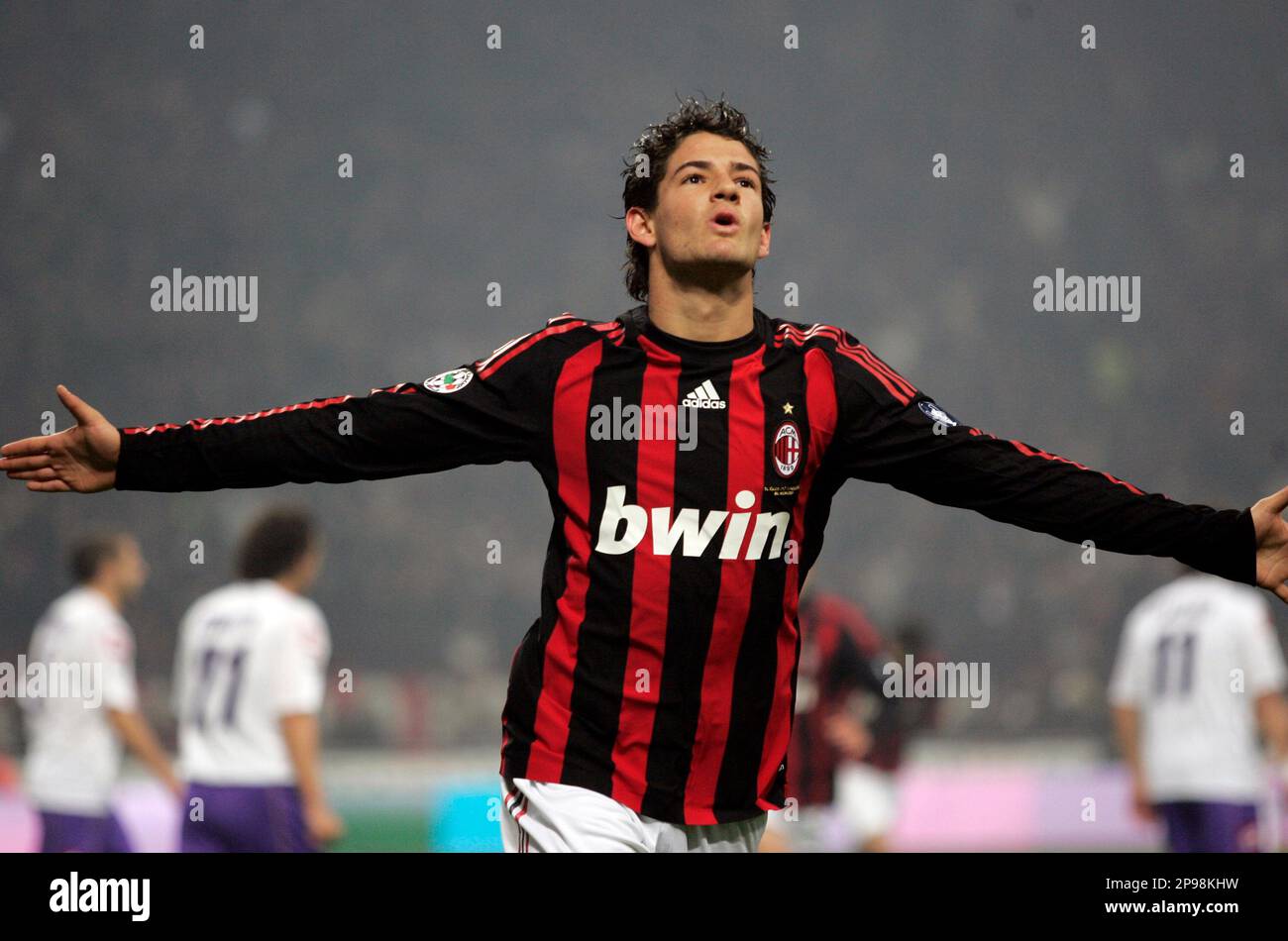 AC Milan Brazilian forward Pato celebrates after scoring during the ...