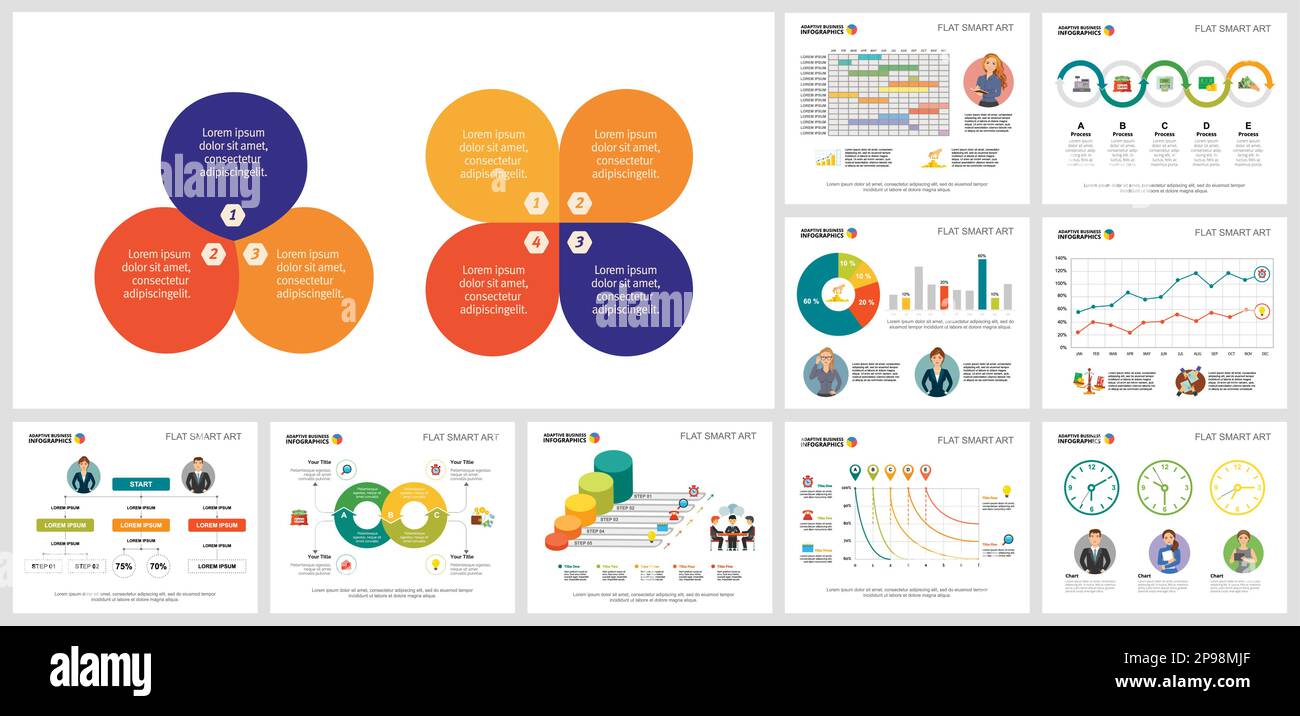 Collage of original business infographic slide designs Stock Vector ...