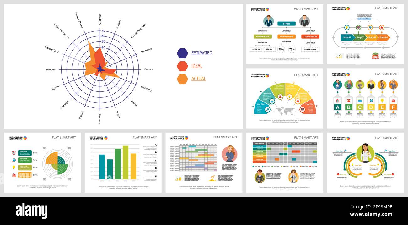 Colorful statistics or research concept infographics set Stock Vector ...