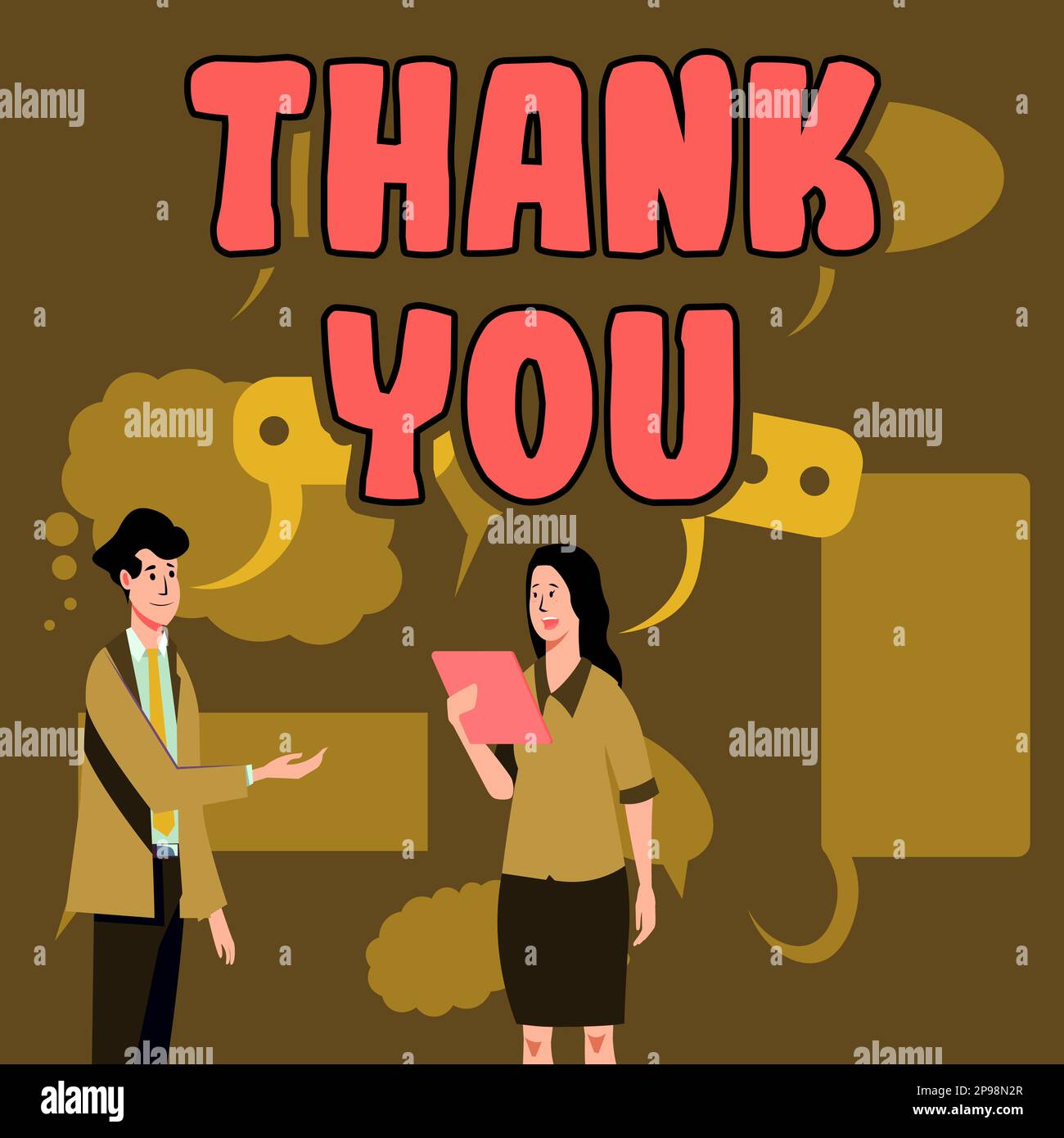Text caption presenting Thank You. Word Written on replaying on ...