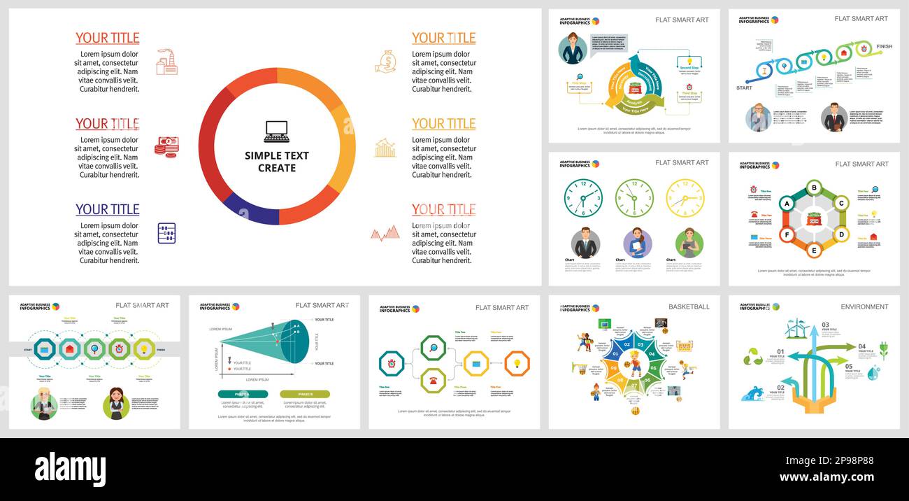 Collage of graphic business infographic charts Stock Vector Image & Art ...