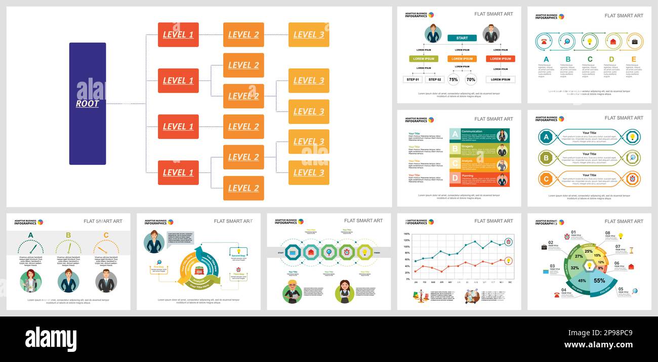 Collage of graphic business infographic designs Stock Vector Image ...