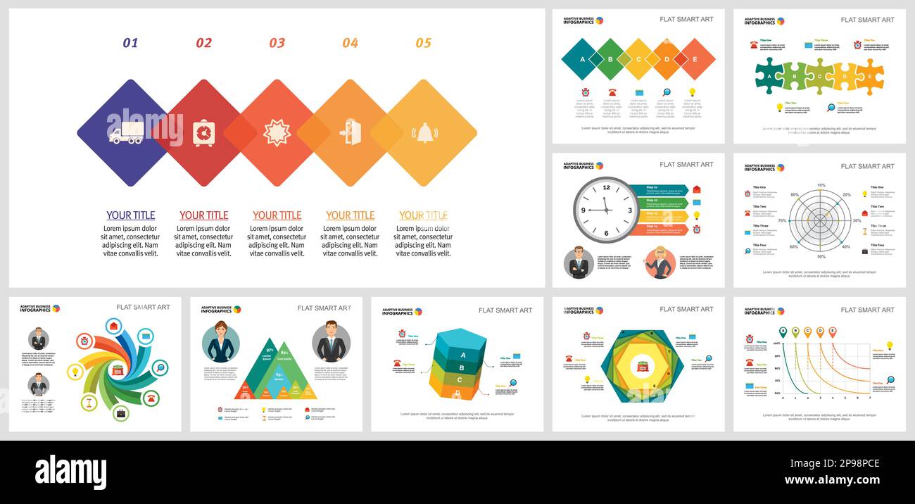 Collage of original business infographic charts Stock Vector Image ...