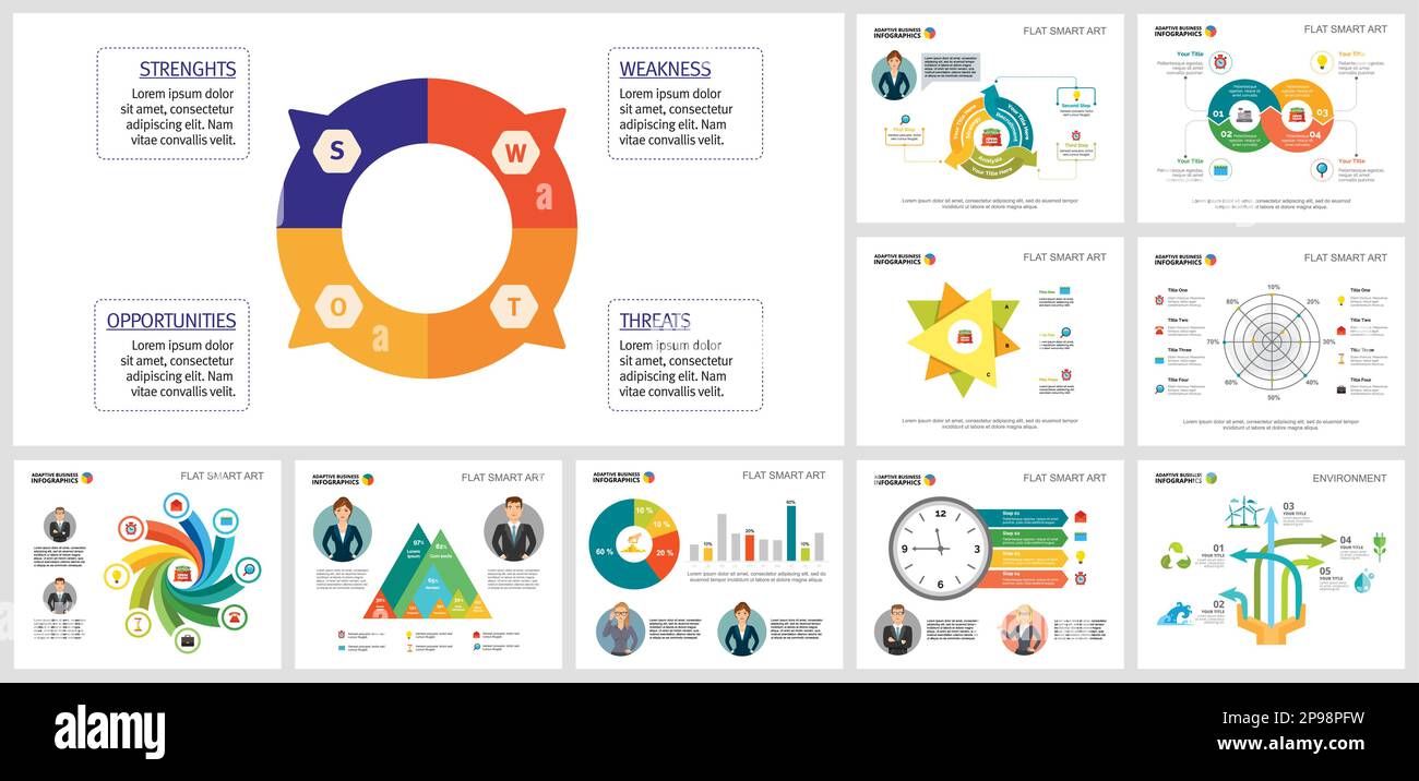 Collage of creative business infographic charts for management Stock Vector Image & Art - Alamy