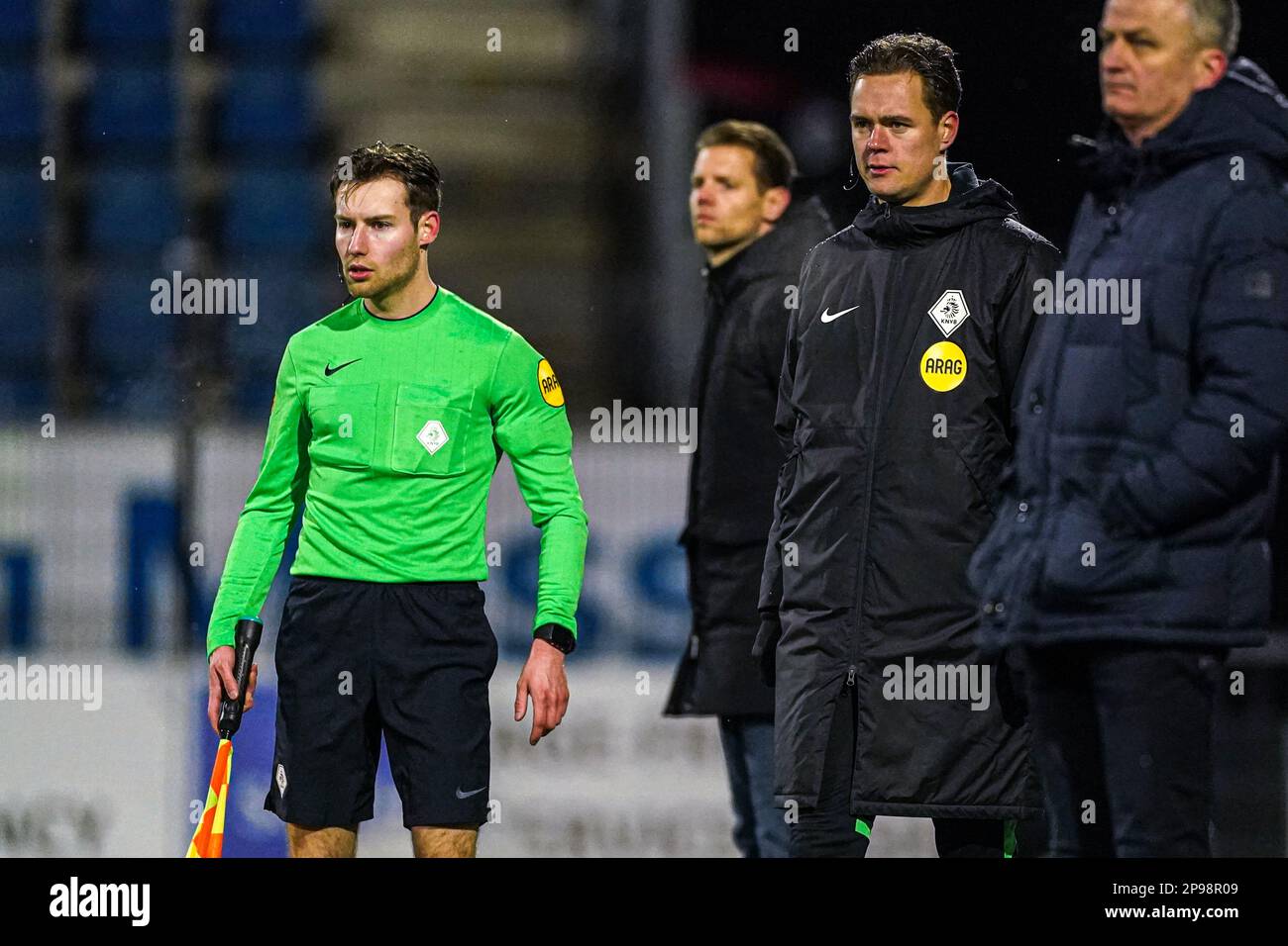 EINDHOVEN, NETHERLANDS - MARCH 10: assistant referee Luc de Koning ...