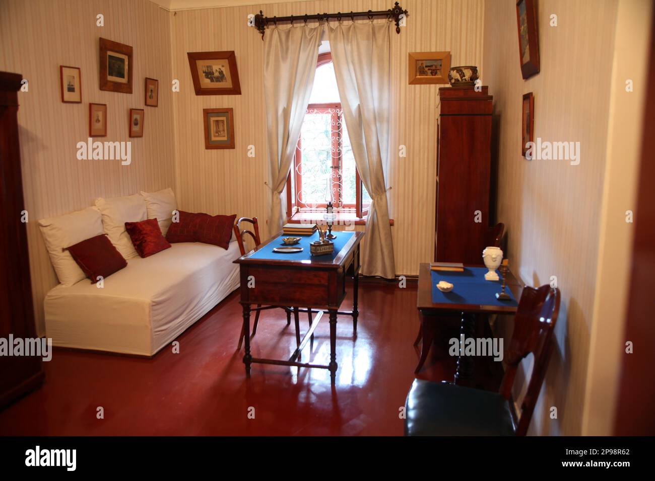 Room with sofa and working table in Anton Chekhov's house in Yalta in ...