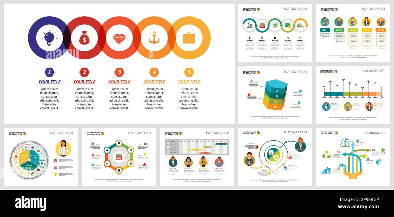 Abstract colorful diagram template set Stock Vector Image & Art - Alamy