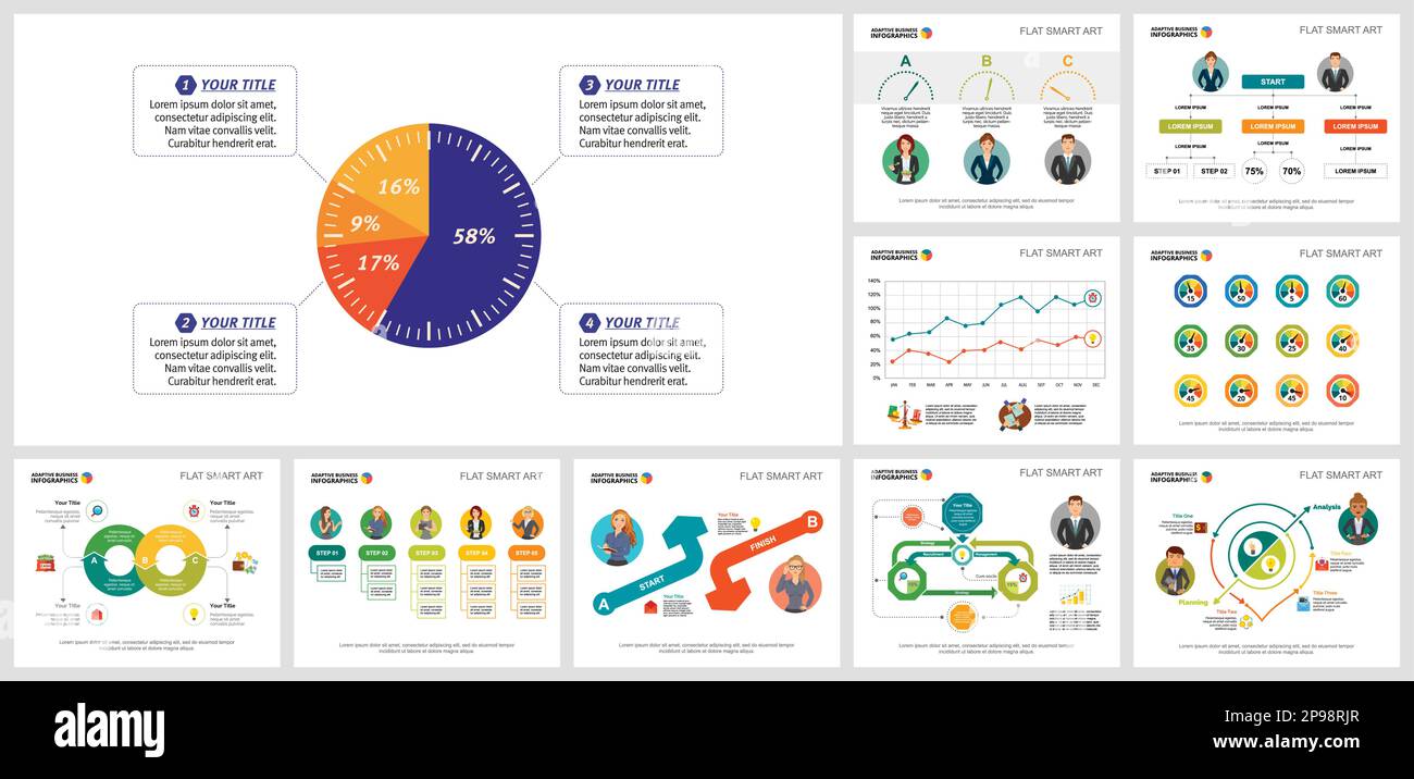 Colorful partnership or planning concept infographics set Stock Vector ...