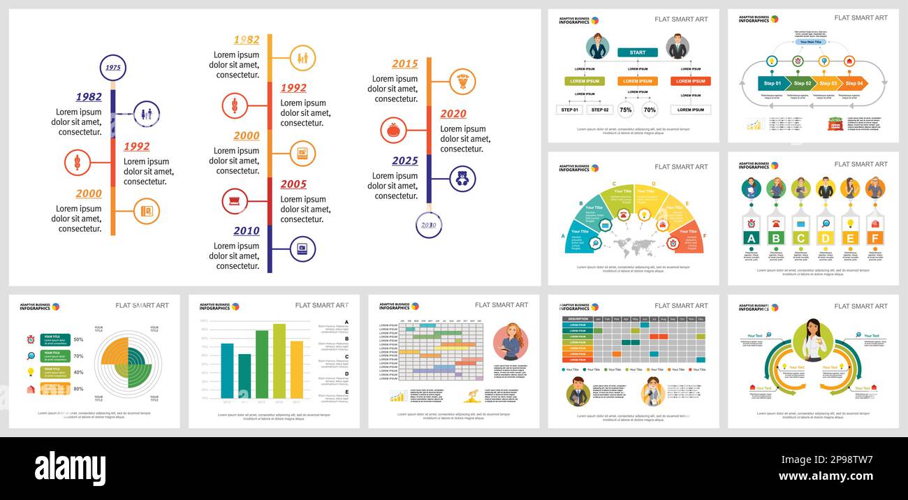 Creative business diagram set for project schedule Stock Vector Image ...