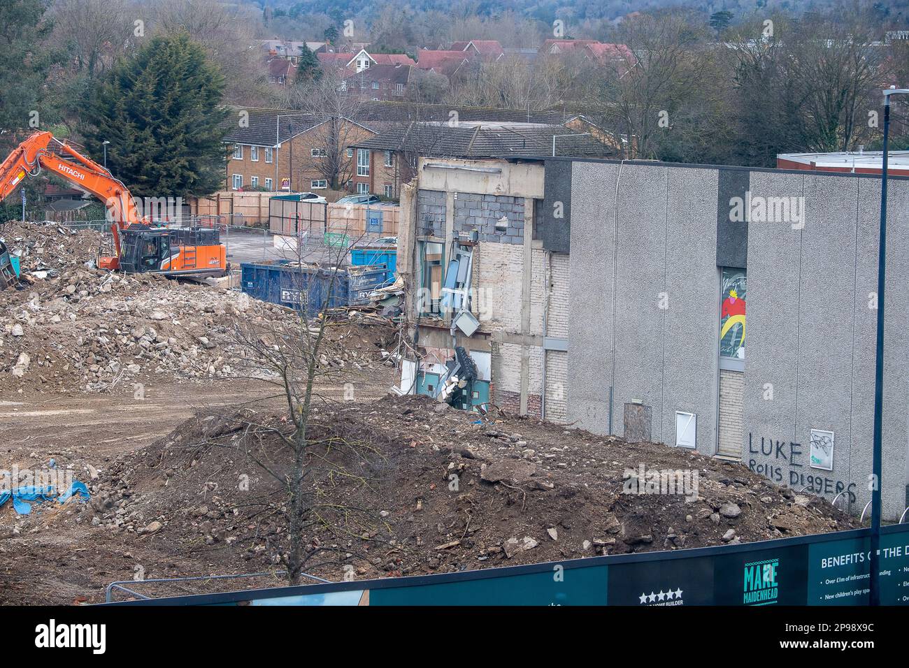 Maidenhead, Berkshire, UK. 10th March, 2023. The demolition of the ...