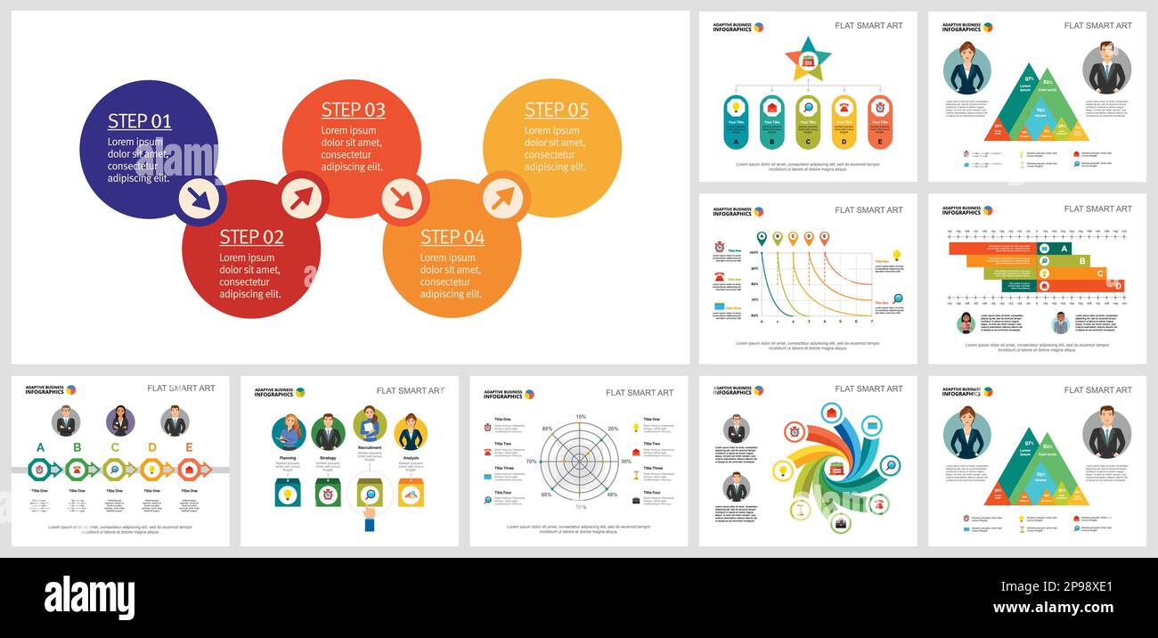 Set of colorful original business infographic diagrams Stock Vector ...