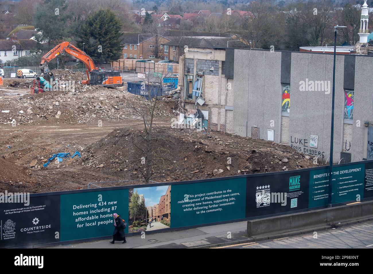 Maidenhead, Berkshire, UK. 10th March, 2023. The demolition of the ...