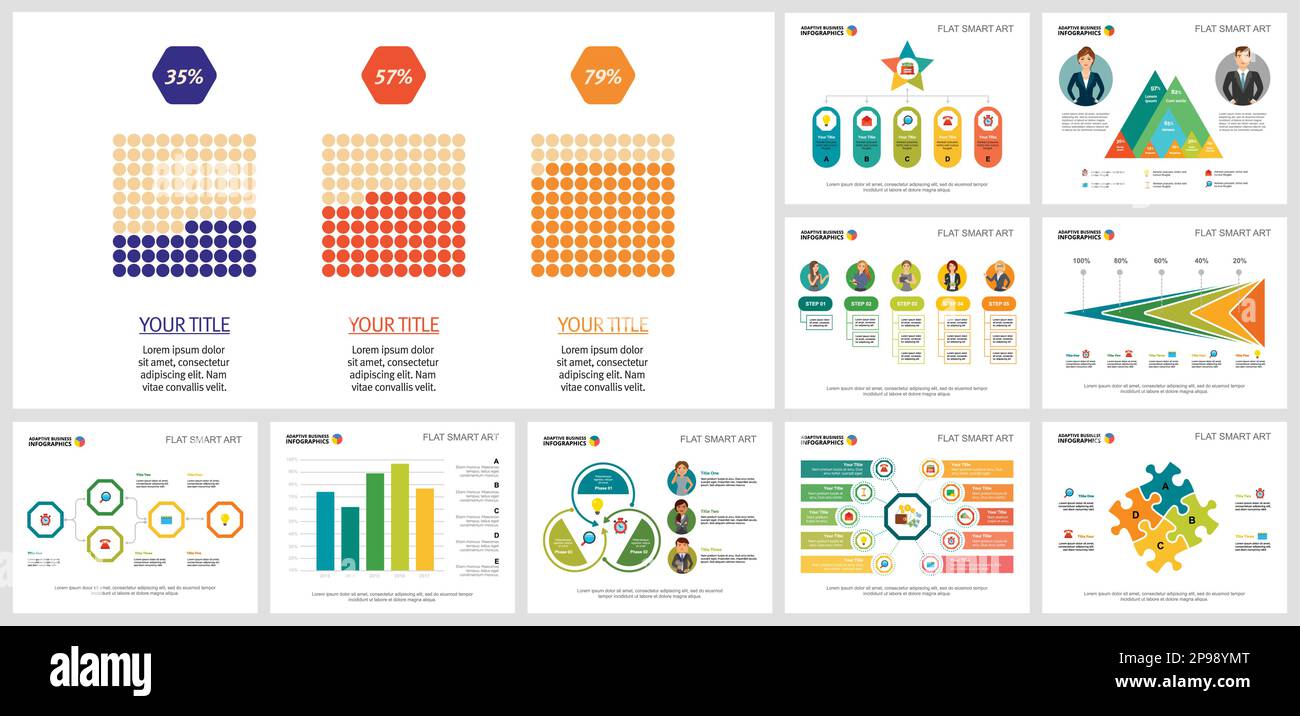 Collage of creative marketing concept graphic charts Stock Vector Image ...