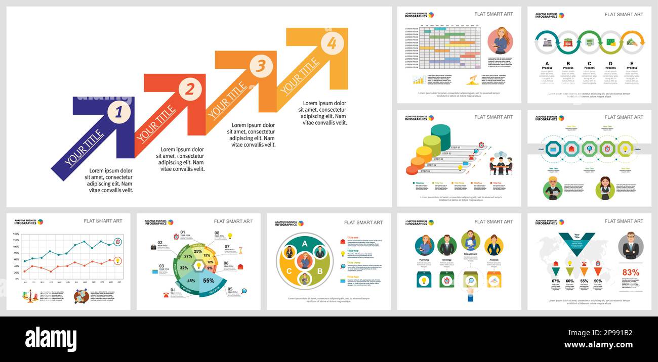 Colorful management or teamwork concept infographics set Stock Vector ...