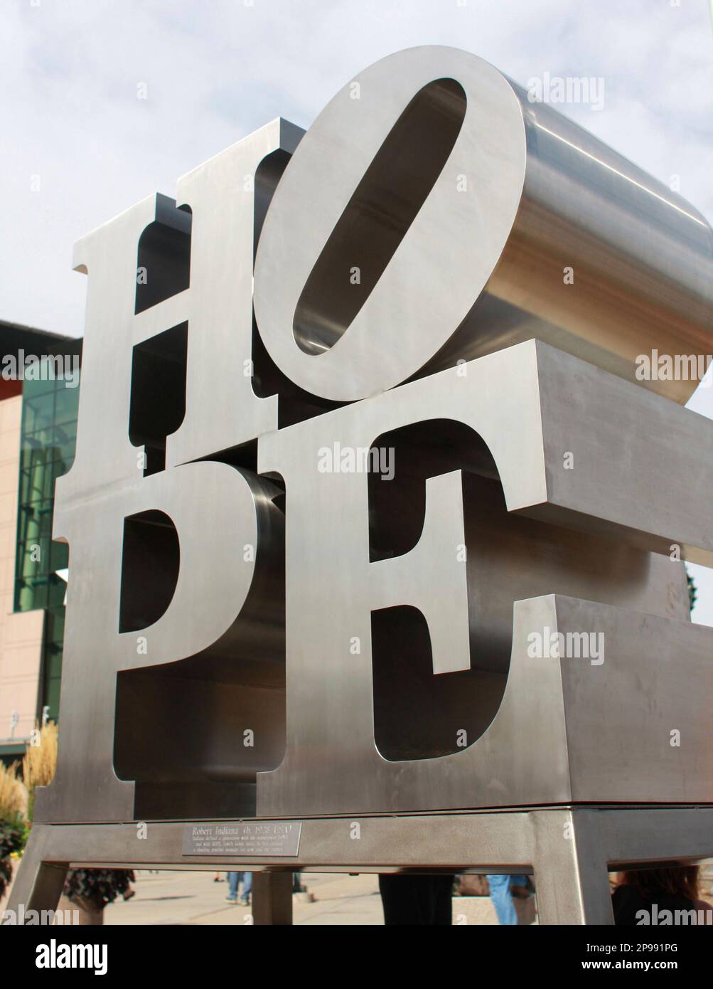 **FILE**The HOPE sculpture, designed by Robert Indiana, stands outside ...