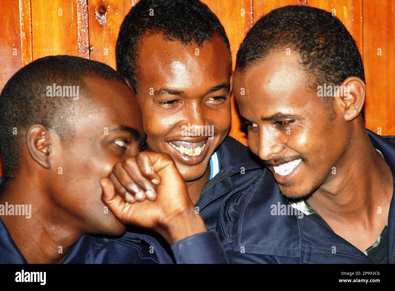 Three of the eight suspected Somali pirates at the Mombasa Law courts ...