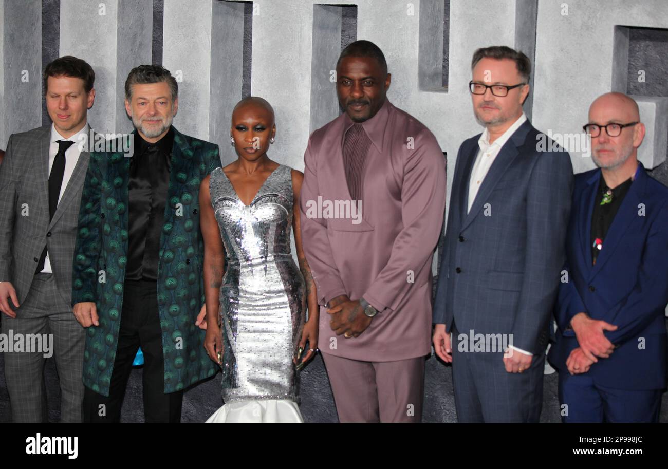 London, UK. Thomas Combes, Andy Serkis, Cynthia Erivo, Idris Elba ...