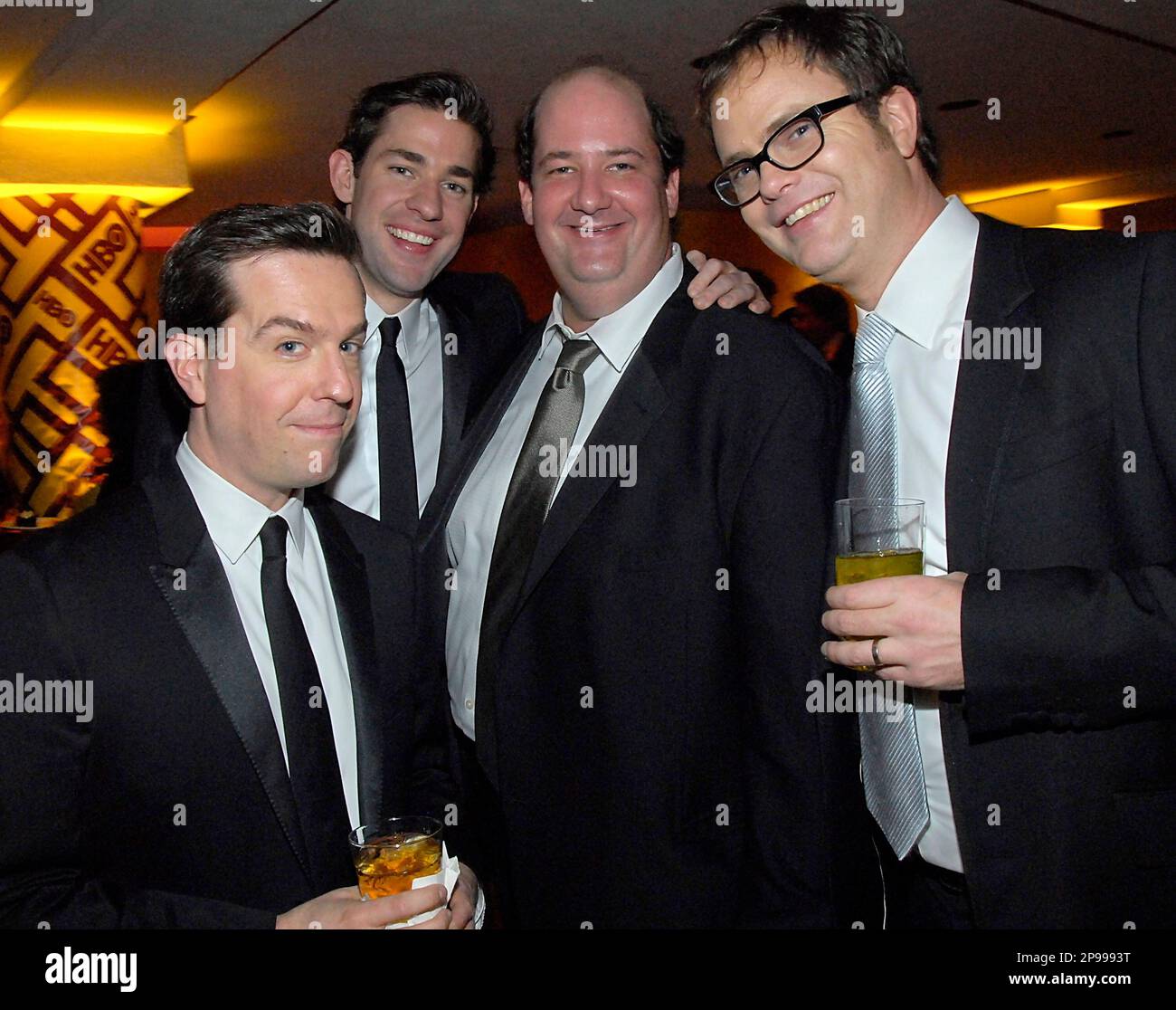 From left to right, actor Ed Helms, actor John Krasinski, actor Brian ...