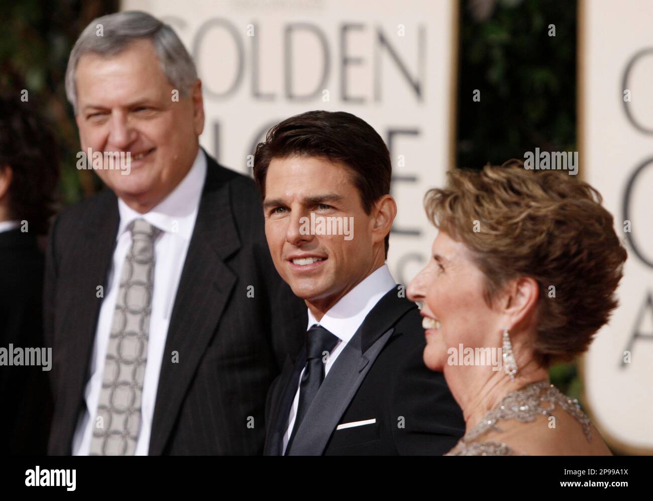 Tom Cruise, center, is joined by his mother Mary Lee Mapother, right ...