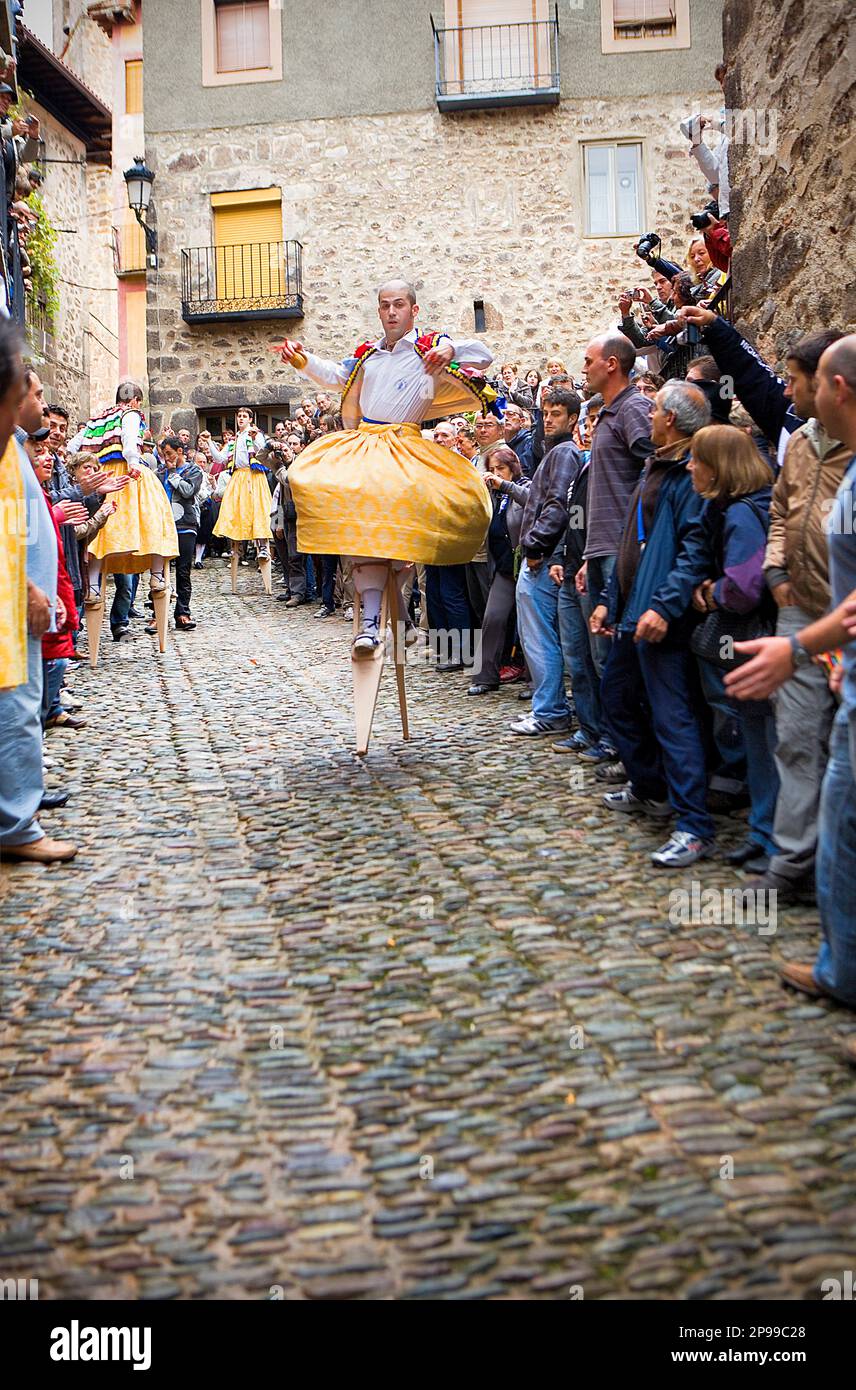 'Danza de los Zancos' folk dance, Anguiano,La Rioja, Spain Stock Photo ...