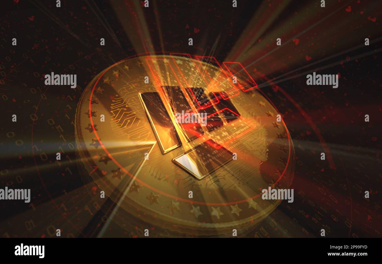 Fight Out crypto FGHT cryptocurrency gold coin on green screen ...