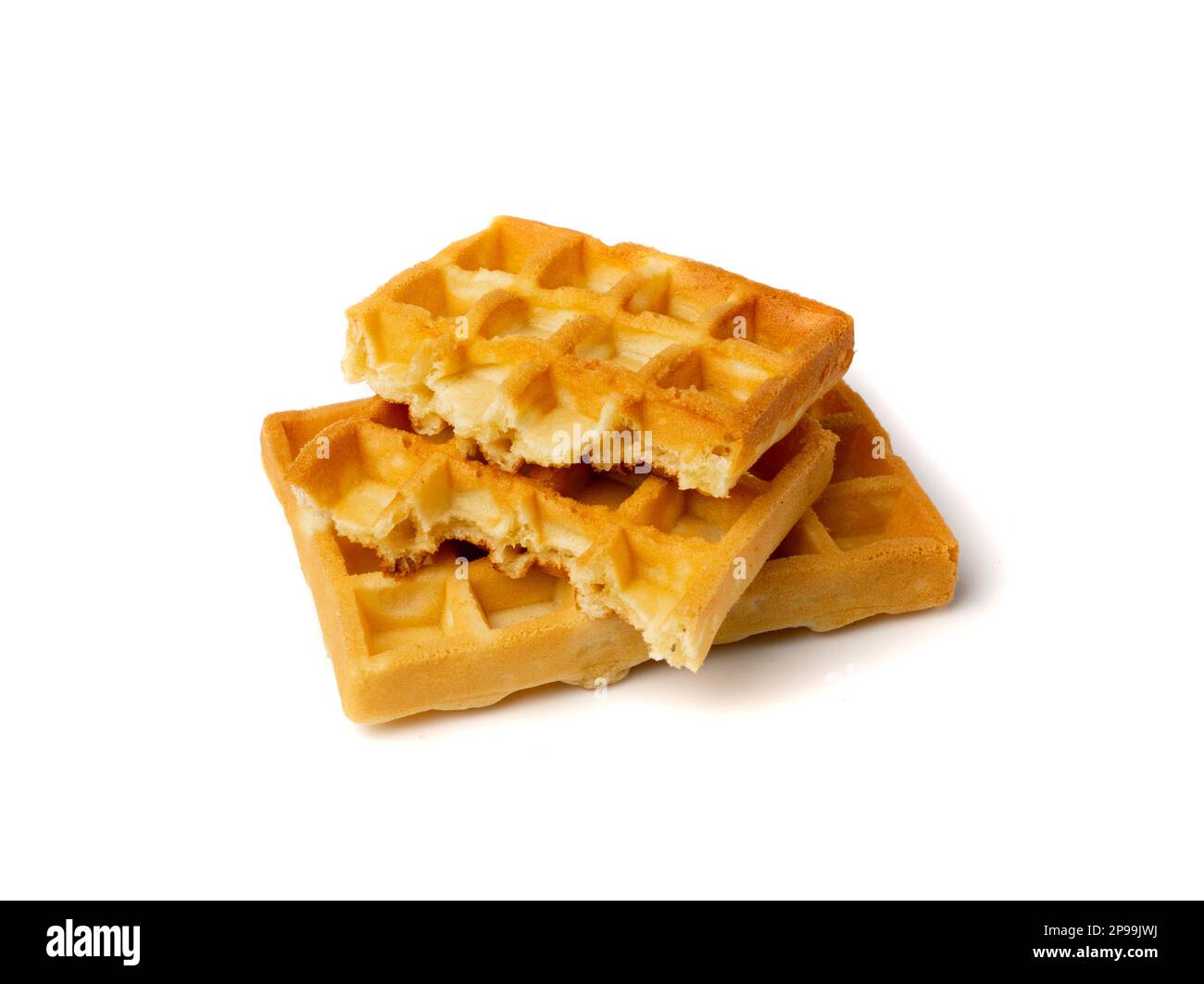 Broken Belgian Waffle Isolated, Square Waffled Cookie, Soft Golden ...