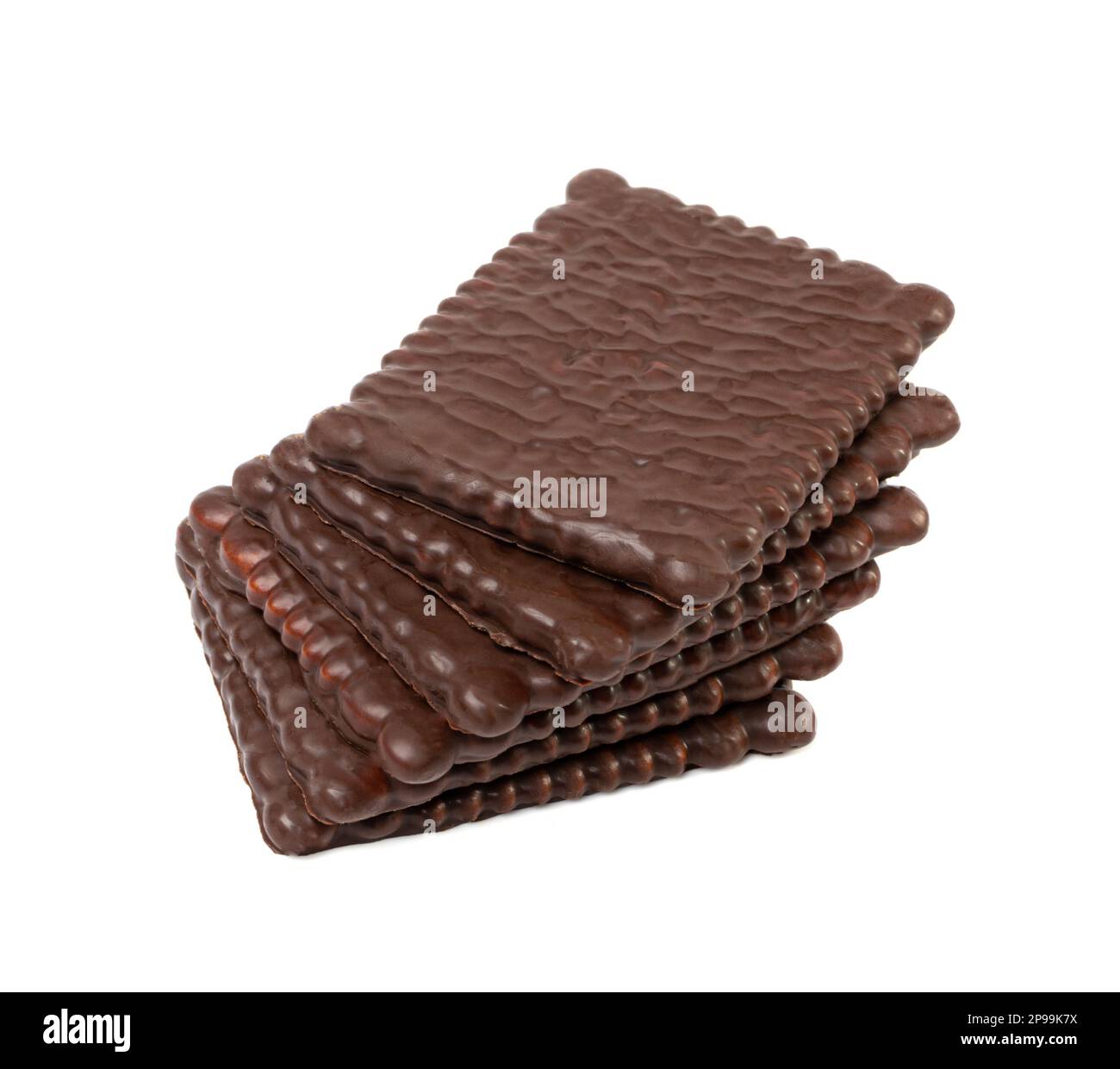 Biscuit Coated in Dark Chocolate Isolated, Square Cookies, Rectangular ...
