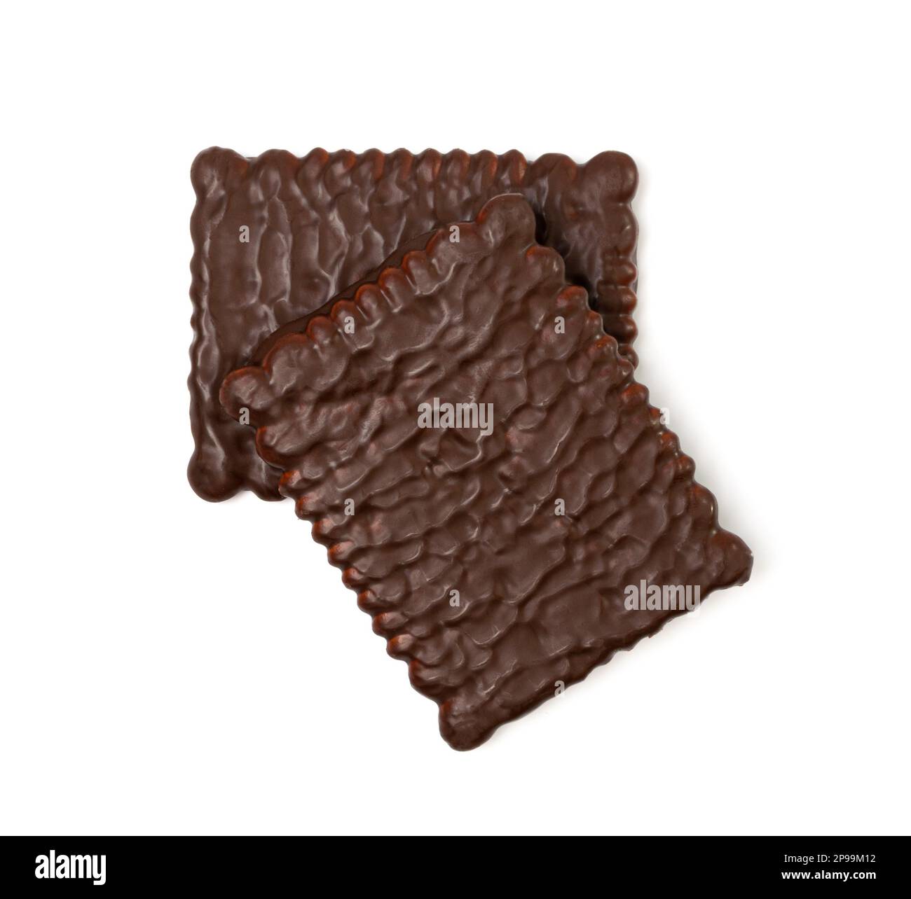 Biscuit Coated in Dark Chocolate Isolated, Square Cookies, Rectangular ...