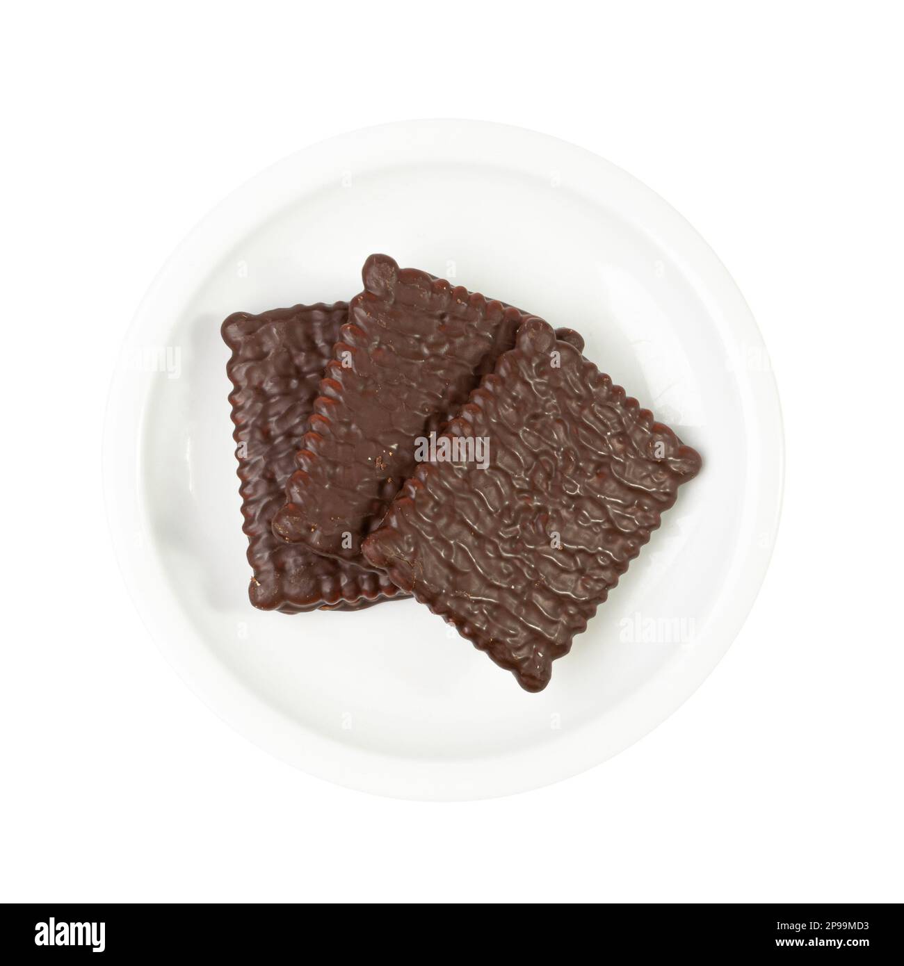 Chocolate Biscuit on Saucer Isolated, Black Quadratic Cookie, Dark Soft ...