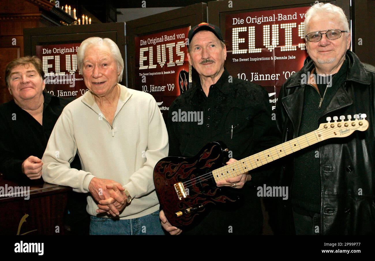 Members of Elvis' original TCB band, from left, Paul Lime, drums, Glen ...