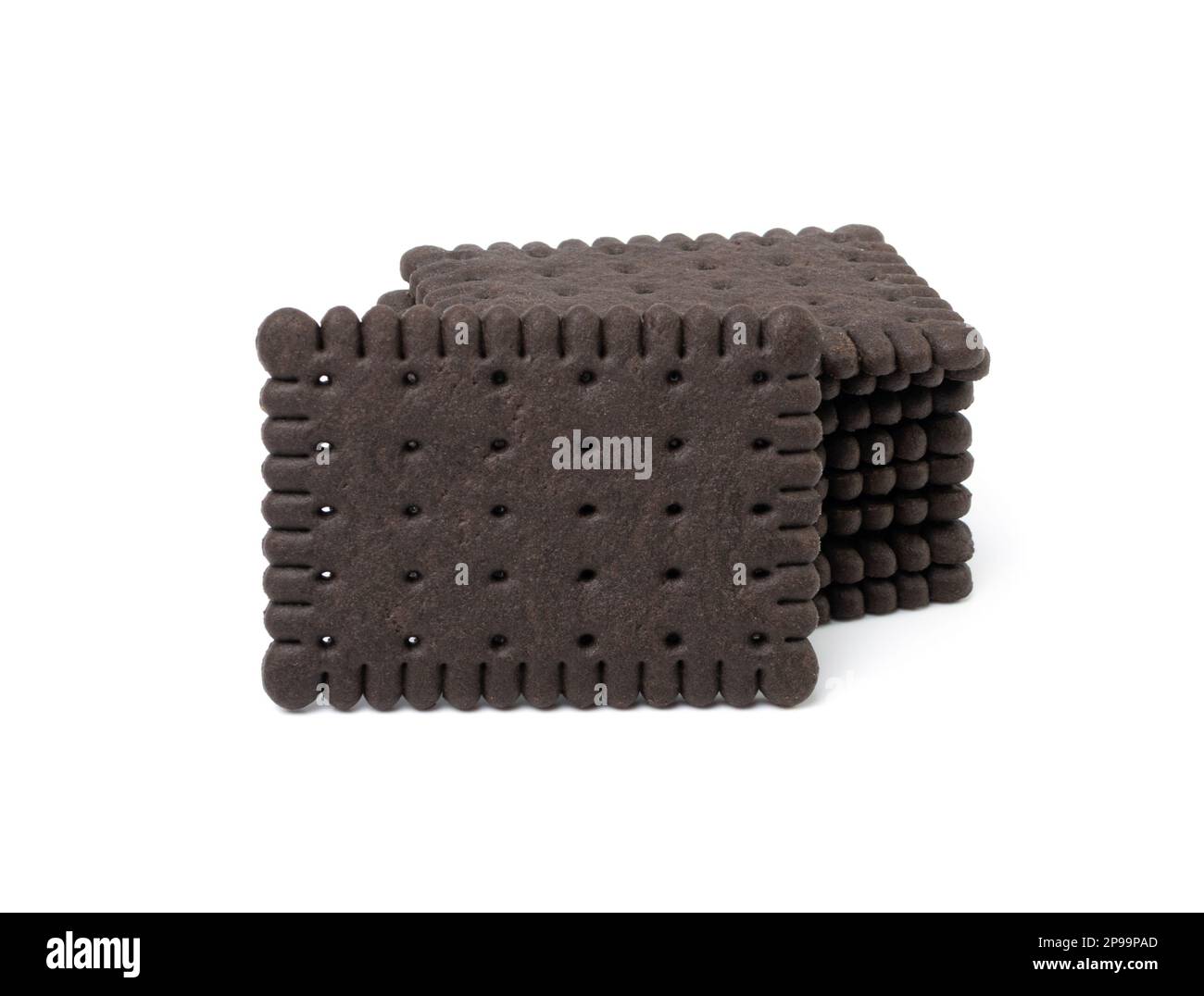 Chocolate Biscuit Isolated, Black Quadratic Cookie, Dark Soft Biscuits ...