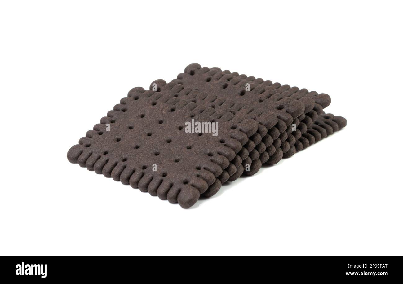 Chocolate Biscuit Isolated, Black Quadratic Cookie, Dark Soft Biscuits ...