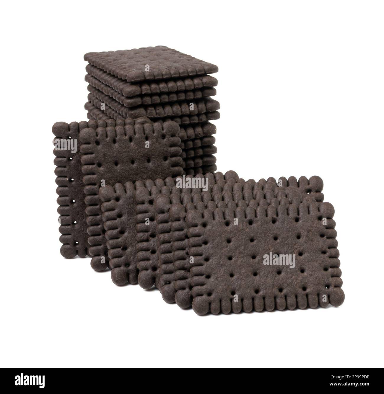 Chocolate Biscuit Isolated, Black Quadratic Cookie, Dark Soft Biscuits ...