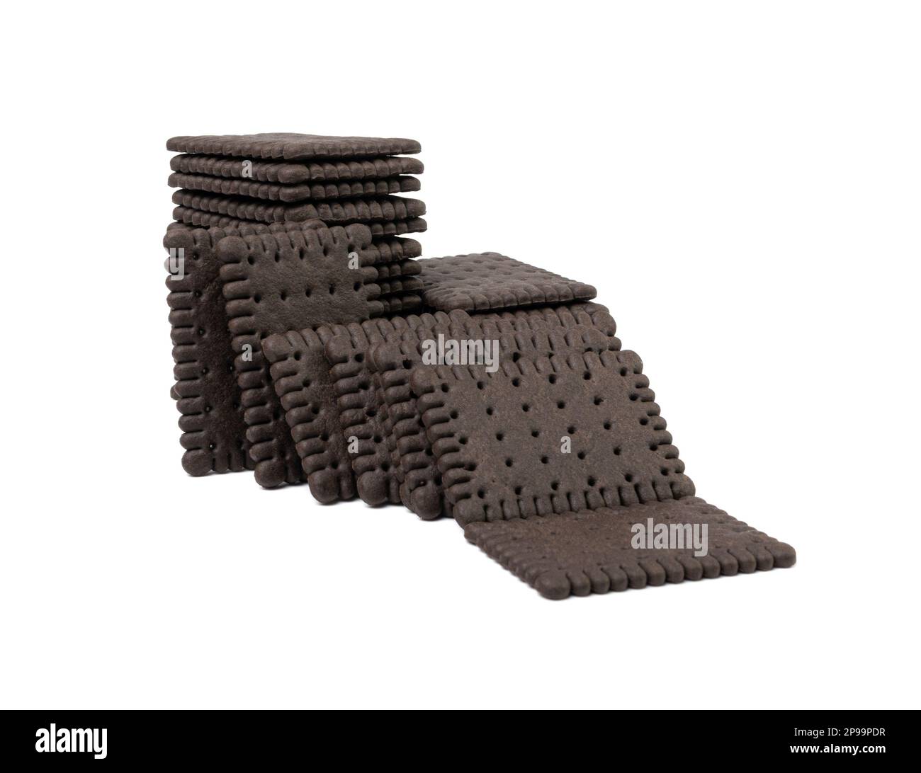 Chocolate Biscuit Isolated, Black Quadratic Cookie, Dark Soft Biscuits ...