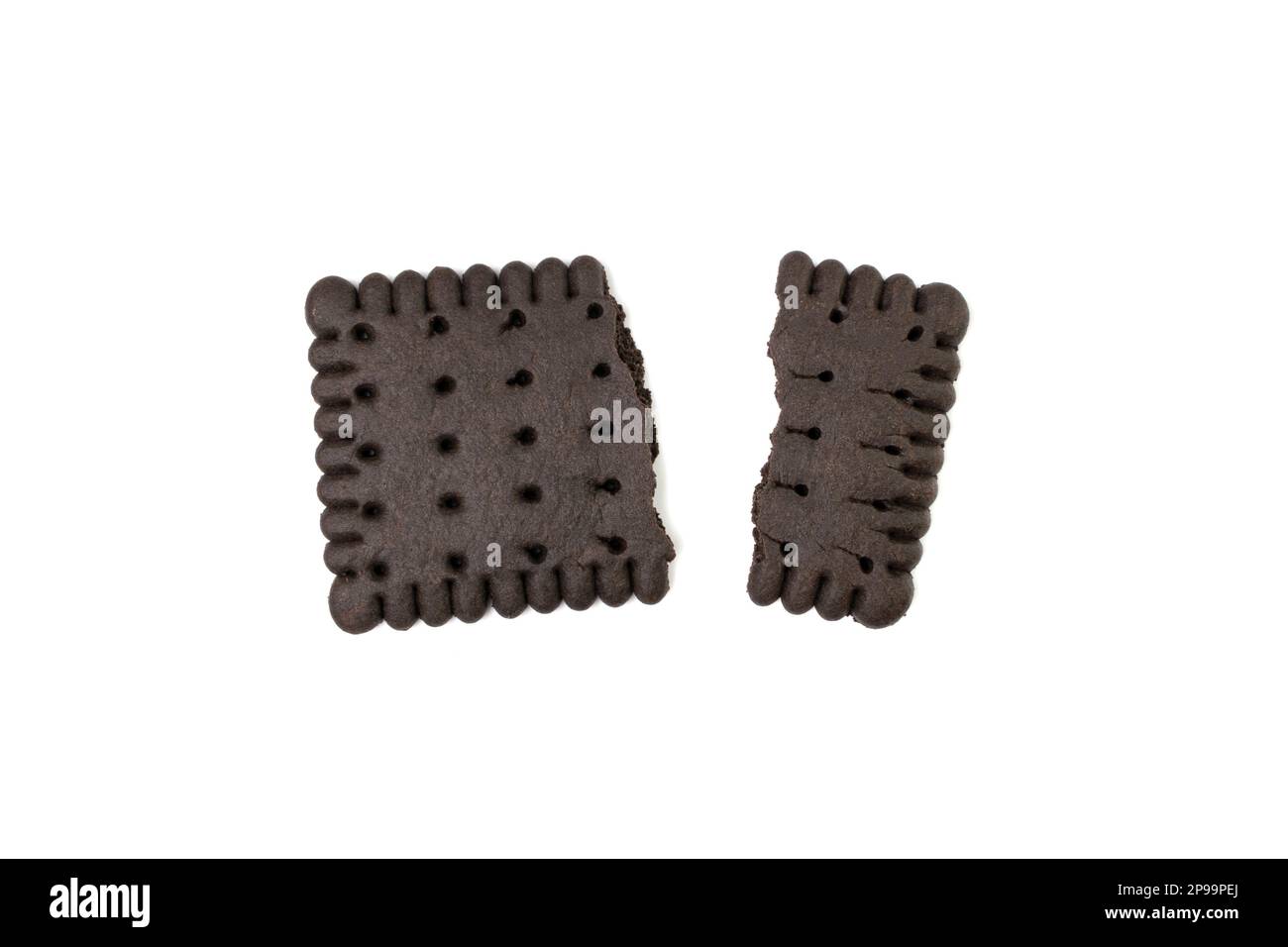 Broken Chocolate Biscuit Isolated, Black Quadratic Cookie, Dark Soft ...