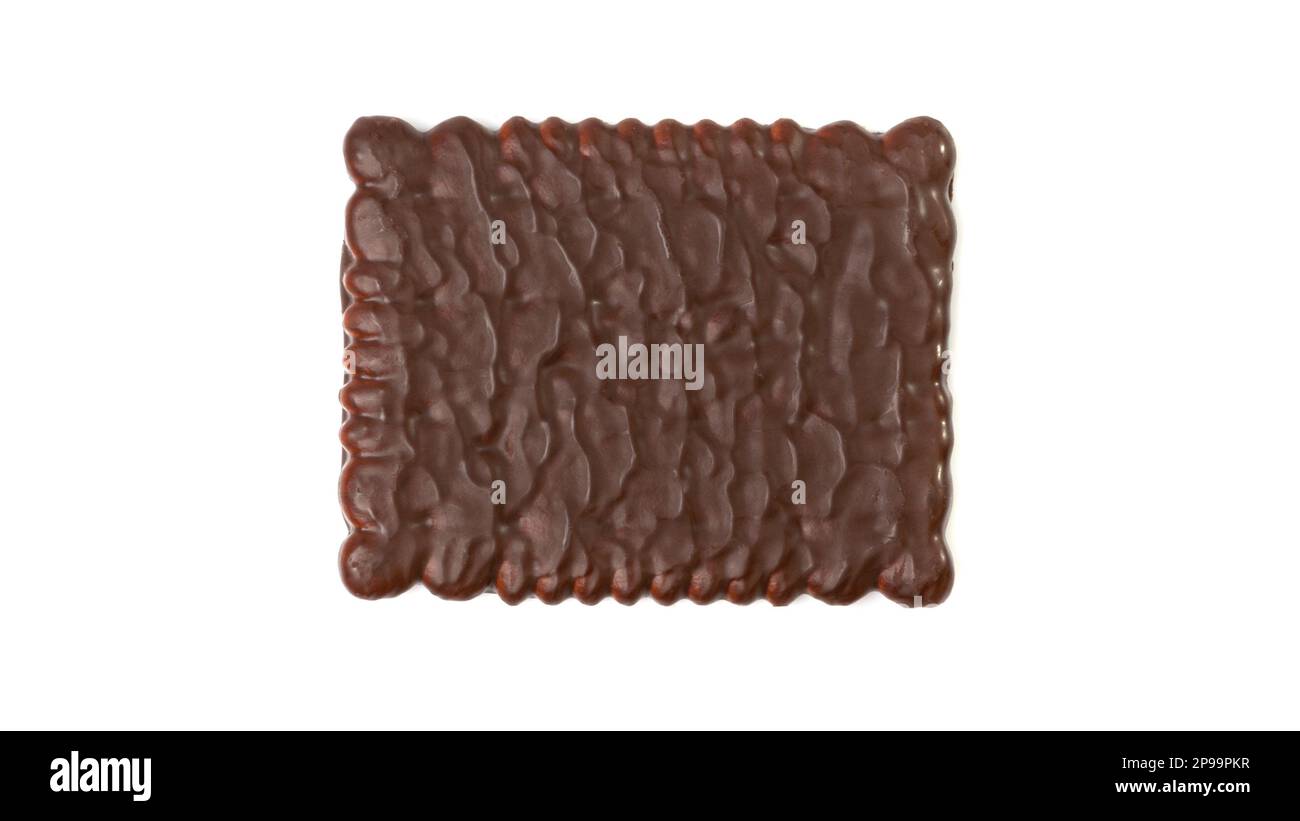 Biscuit Coated in Dark Chocolate Isolated, Square Cookies, Rectangular ...