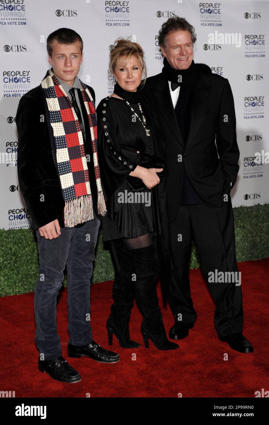 From left, Barron Hilton, Kathy Hilton and Rick Hilton arrive at the ...
