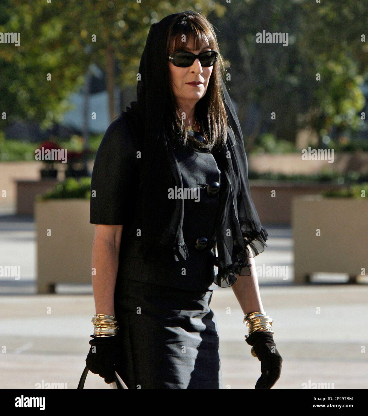 Actress Anjelica Huston arrives for the funeral of her late husband ...