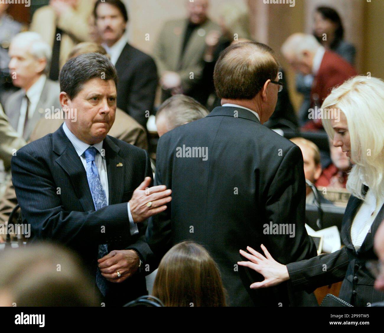 Rep. Greg Stumbo, D-Prestonsburg, left, and his wife Mary Karen each ...