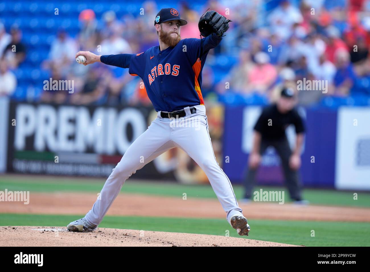 Houston Astros starting pitcher Shawn Dubin throws during the first ...