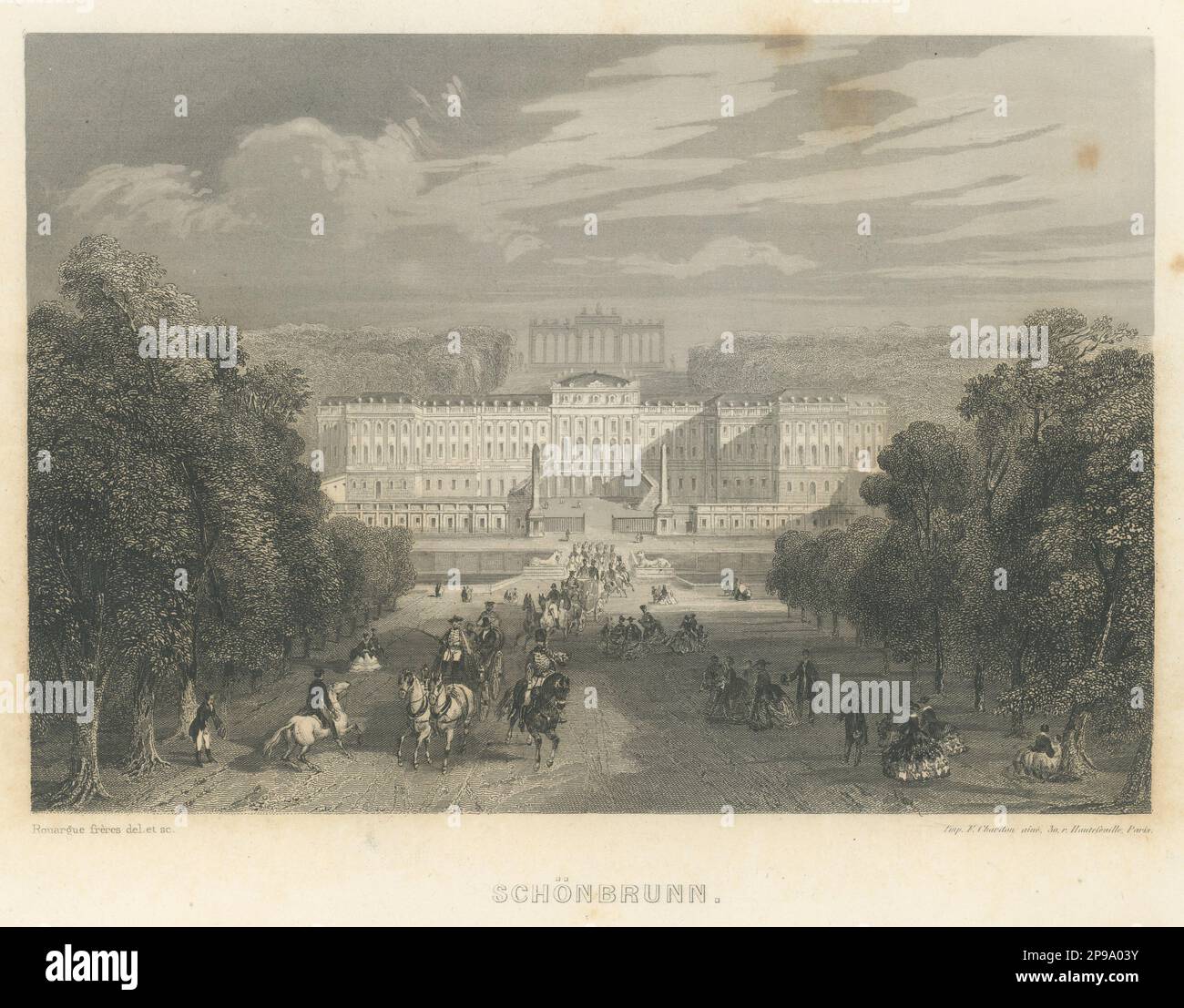 Schönbrunn palace in Vienna, 19th century Stock Photo - Alamy
