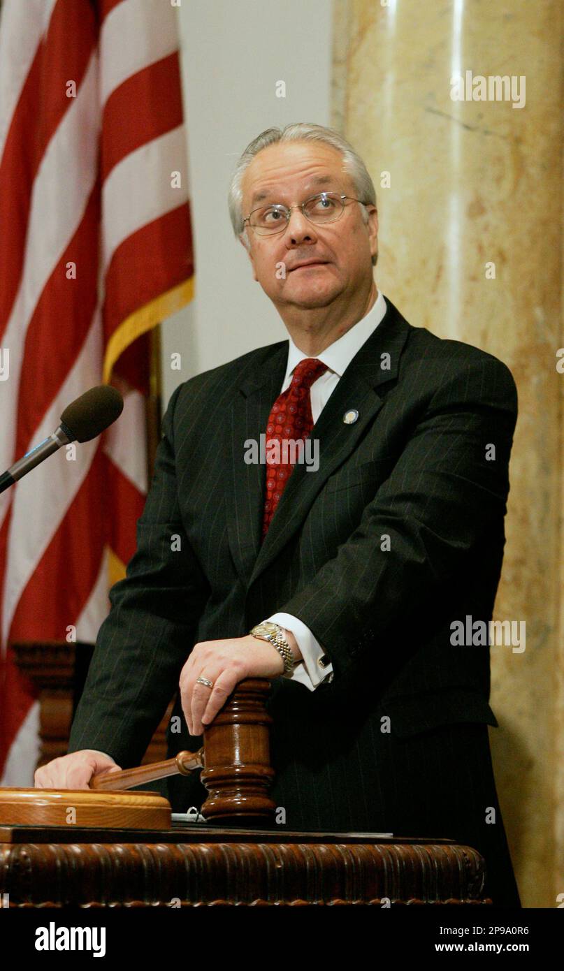 Senate President David Williams, R-Burkesville, looks to the gallery as ...