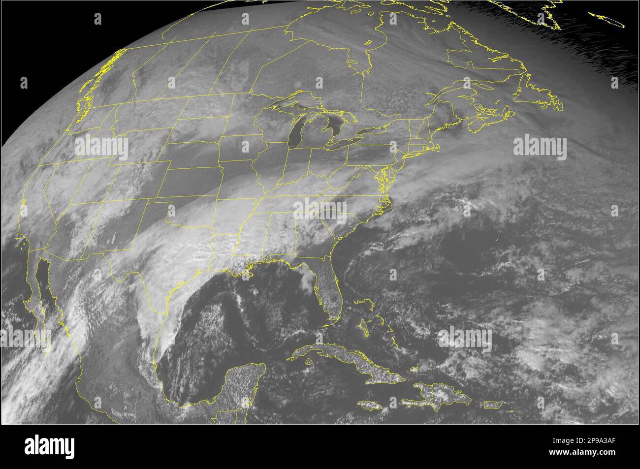 This NOAA satellite image taken Monday, January 05, 2009 at 02:15 PM ...