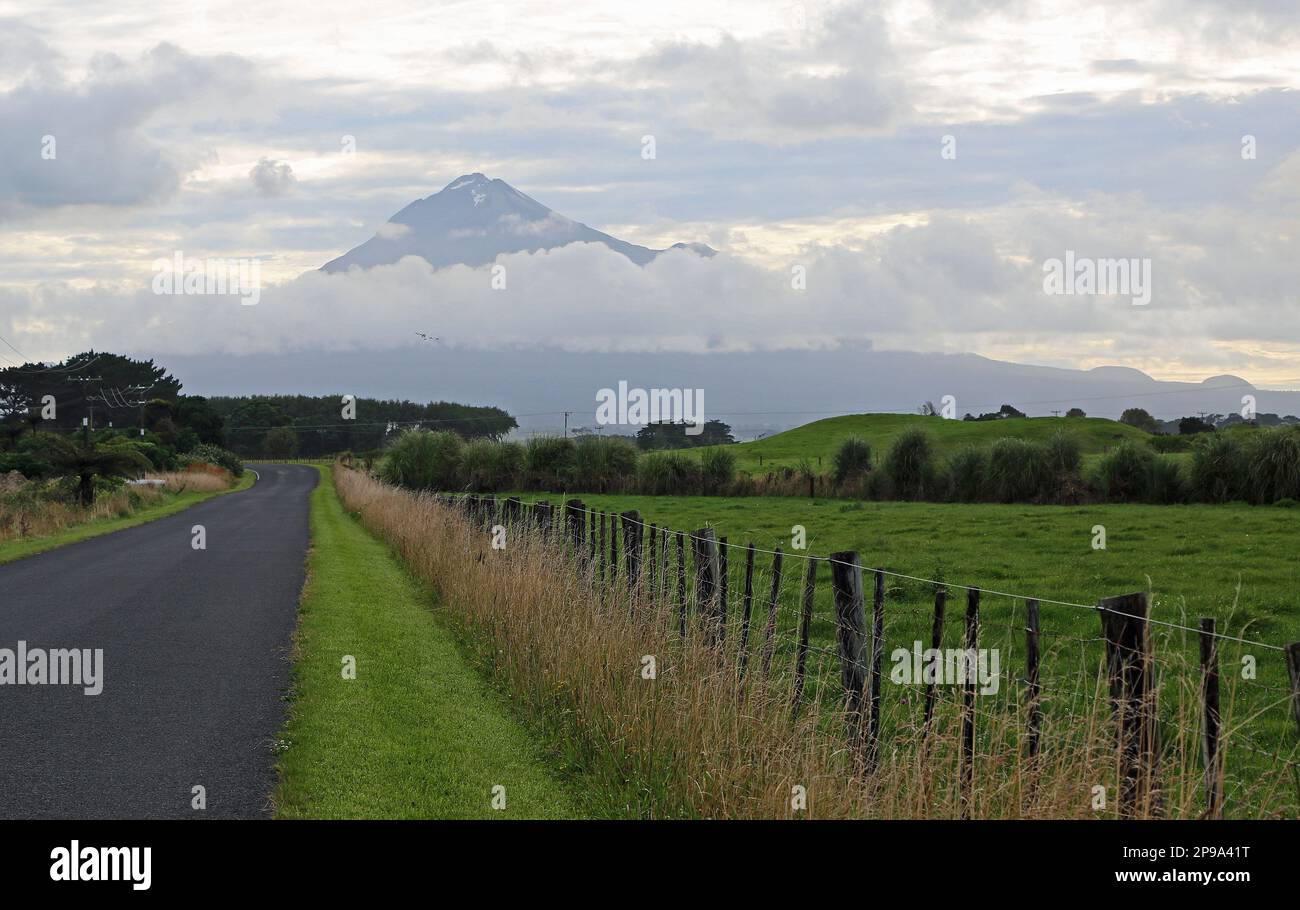 The road and Taranaki - New Zealand Stock Photo - Alamy