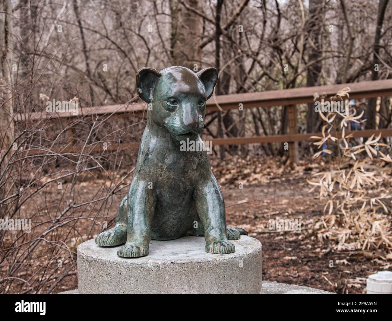 Kansas City, Missouri - March 4, 2023 - Baby lion statue at the Kansas ...